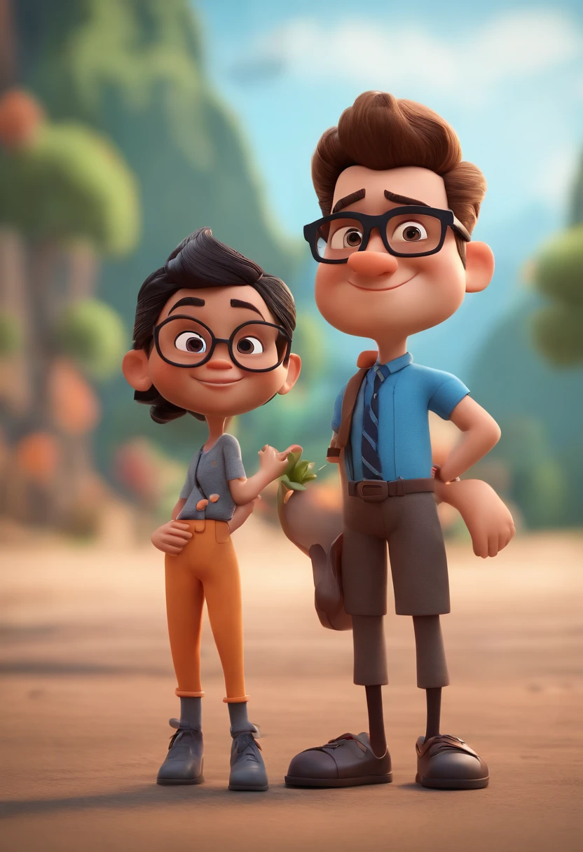 A cartoon character of two people standing next to each other - SeaArt AI
