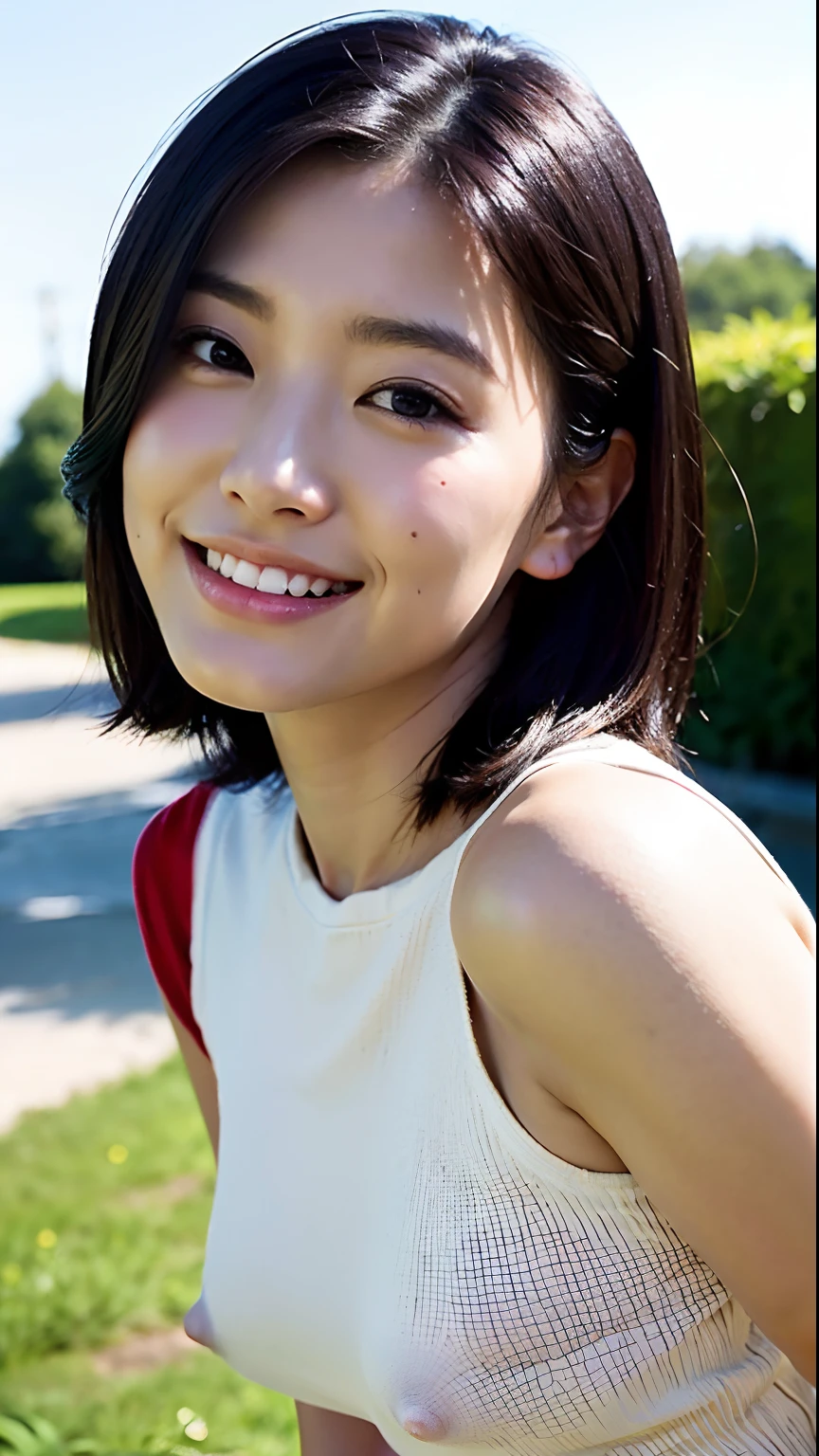 There is a woman that is smiling and posing for a picture - SeaArt AI