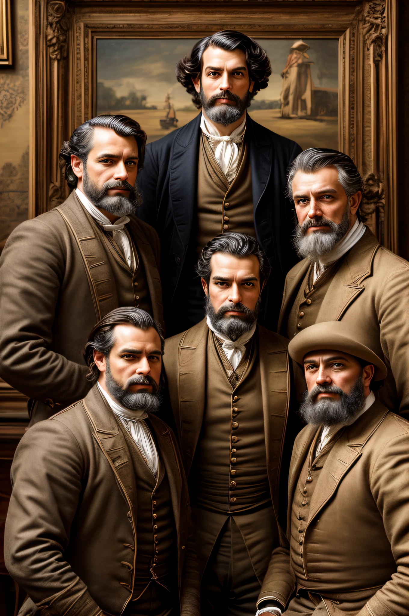Arafed image of a group of men in suits and hats - SeaArt AI