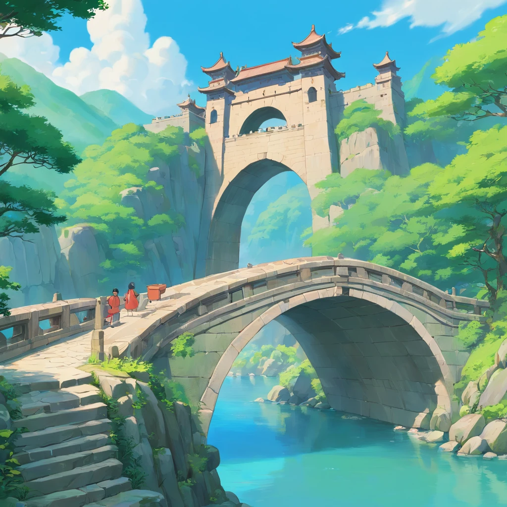 A close up of a bridge with a person standing on it - SeaArt AI