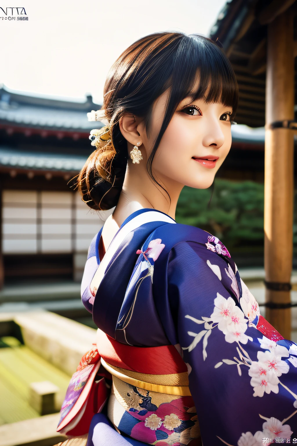 A woman in a kimono is posing for a picture - SeaArt AI