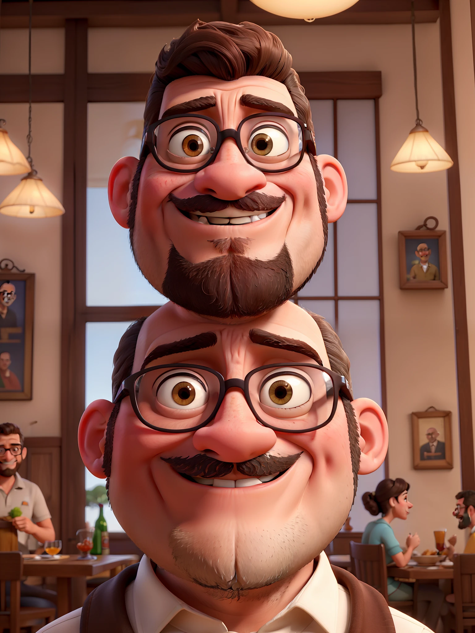 A close up of a cartoon character with a man on top of him - SeaArt AI