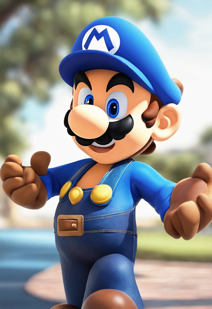 A close up of a nintendo mario bros character running - SeaArt AI