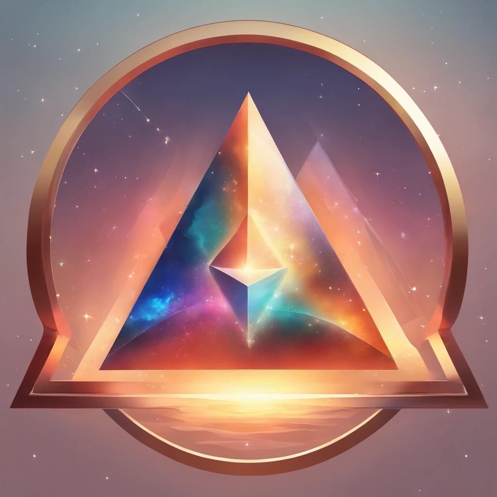 A triangle with a star inside of it in the middle of a circle - SeaArt AI