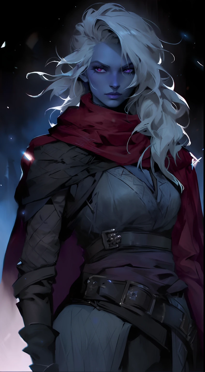 A close up of a woman with a cape on and a red cape - SeaArt AI