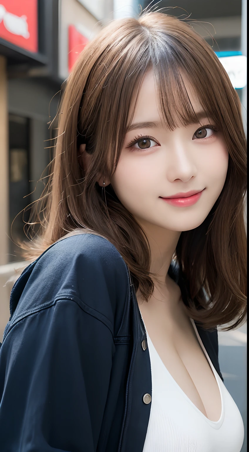 A close up of a woman with a jacket on posing for a picture - SeaArt AI