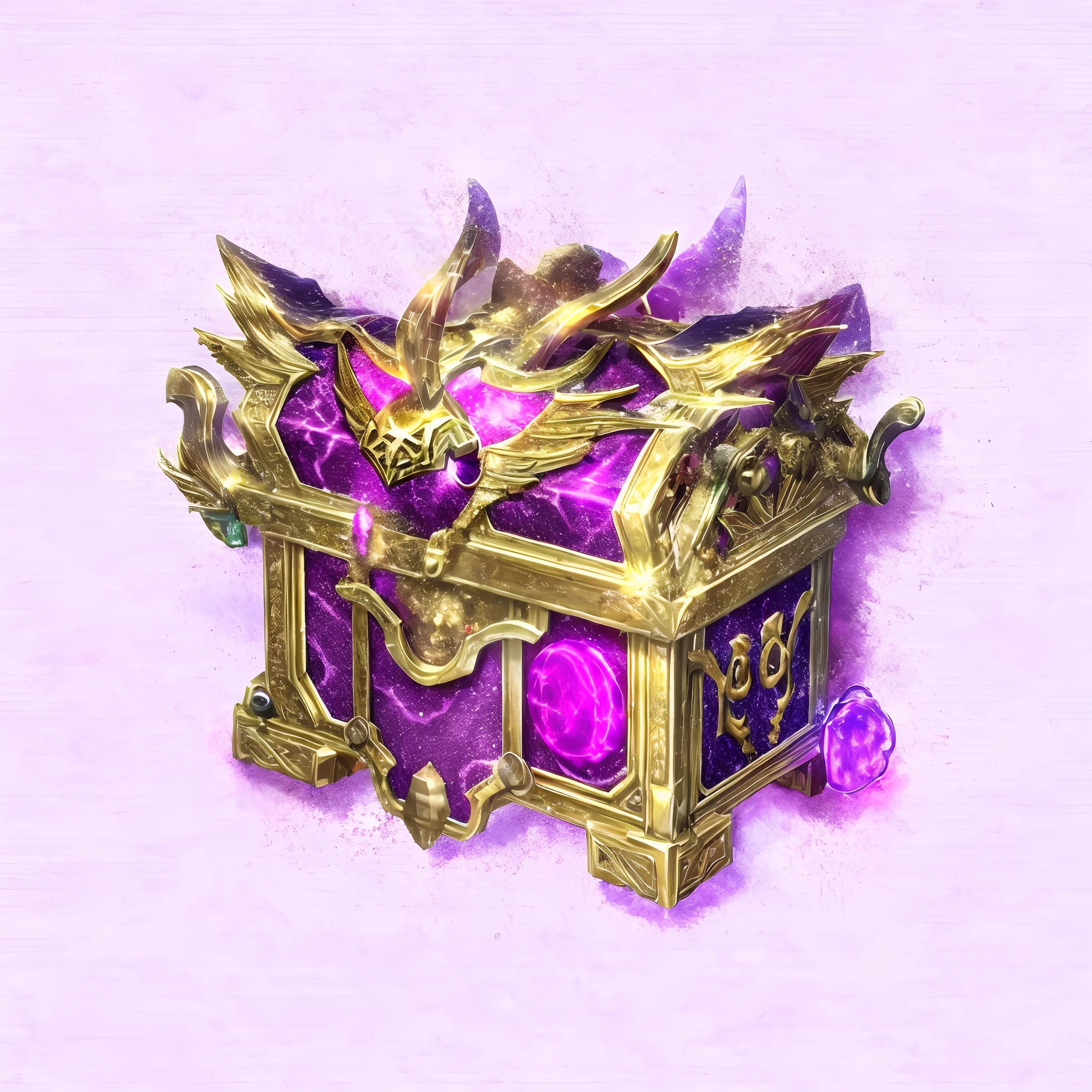 Purple and gold box with a dragon on top of it - SeaArt AI