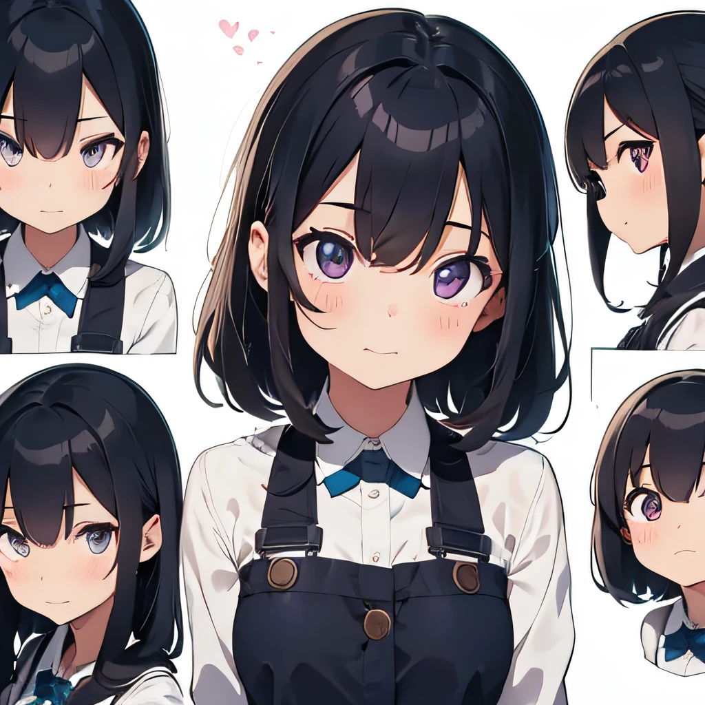 Anime character with different expressions of a woman with different ...
