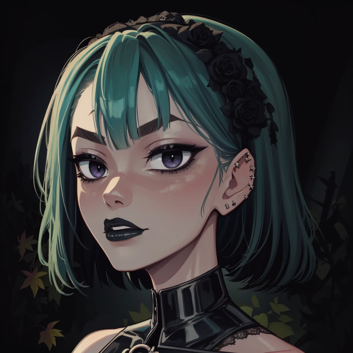 Yor, goth girl, autumn forest background, detailed, detailed - SeaArt AI