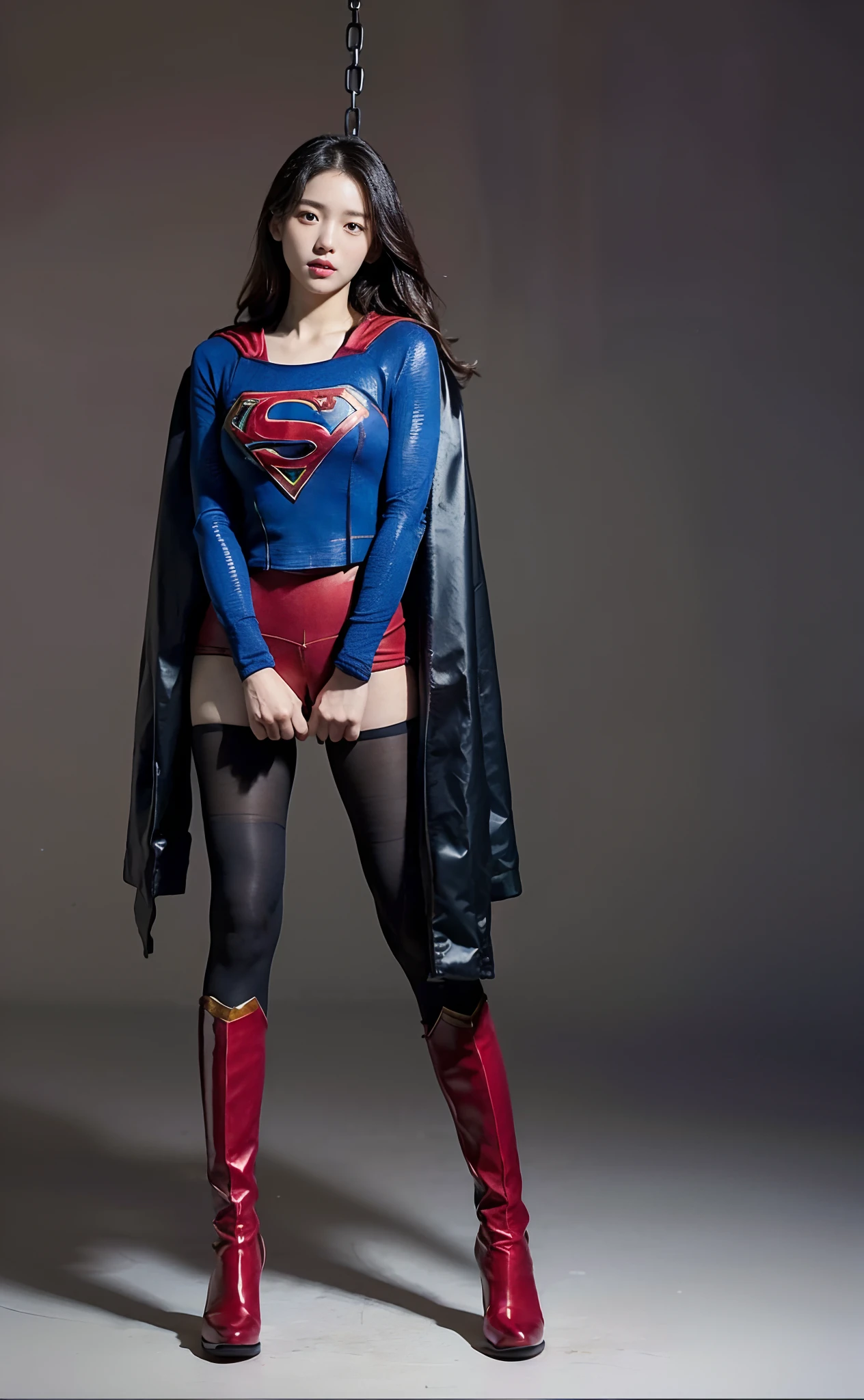 A woman in a superman costume poses for a picture - SeaArt AI