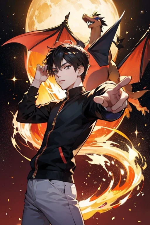 Anime style; 3d; glitter; human Charizard from pokemon - SeaArt AI