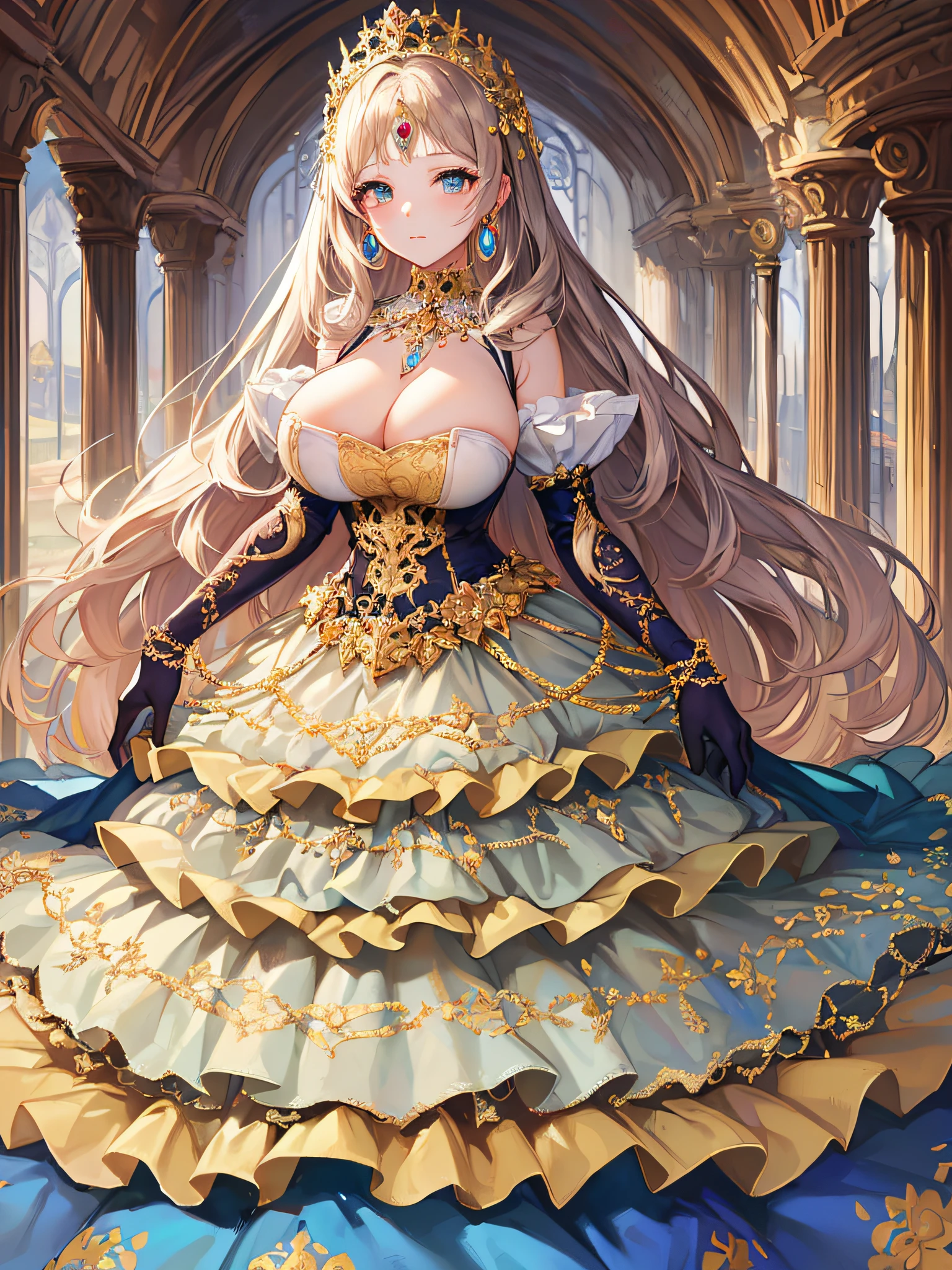 A woman in a dress with a crown on her head - SeaArt AI