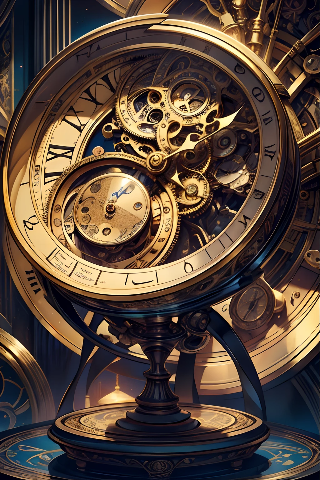 There is a clock that is sitting on a table - SeaArt AI