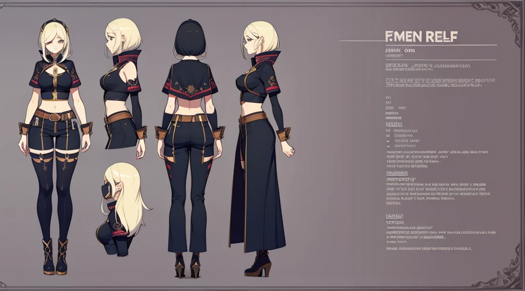 Female original character reference sheet adoptable, - SeaArt AI