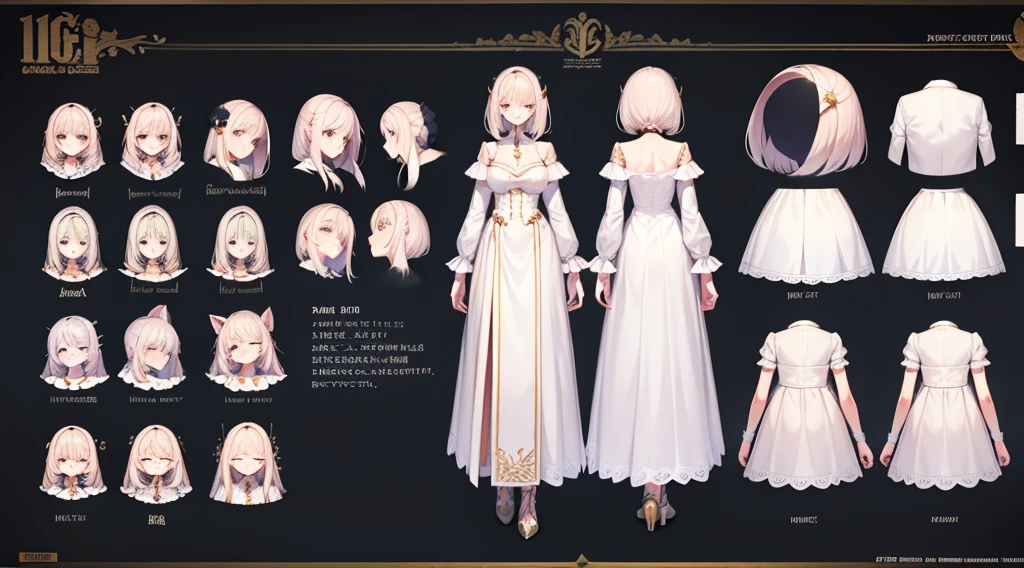 Female original character reference sheet adoptable, - SeaArt AI