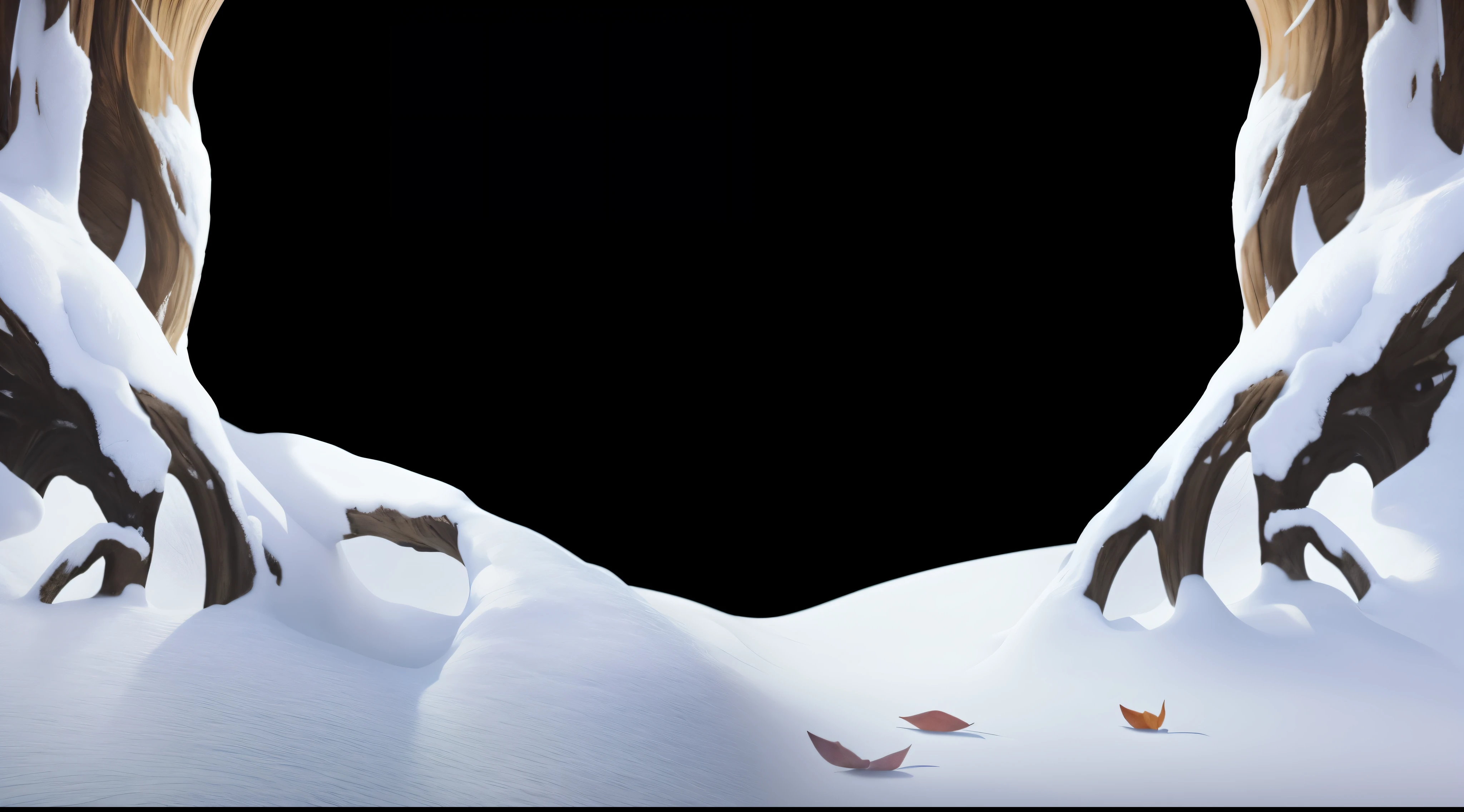 There is a snow covered tree with a black background - SeaArt AI