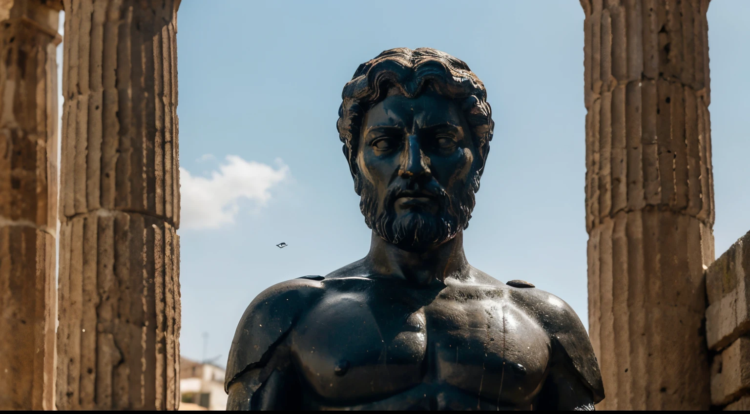 A close up of a statue of a man with a beard - SeaArt AI