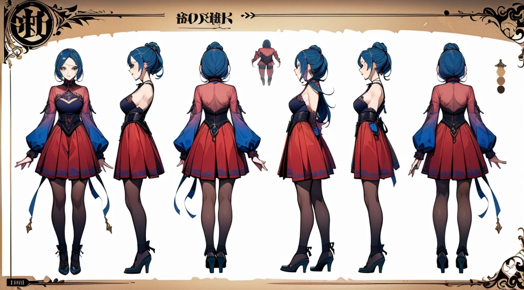 Female original character reference sheet adoptable, - SeaArt AI