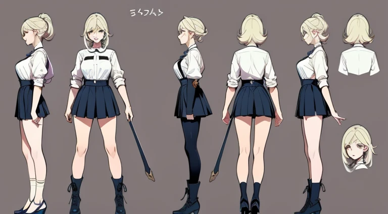 Female original character action reference sheet adoptable, - SeaArt AI