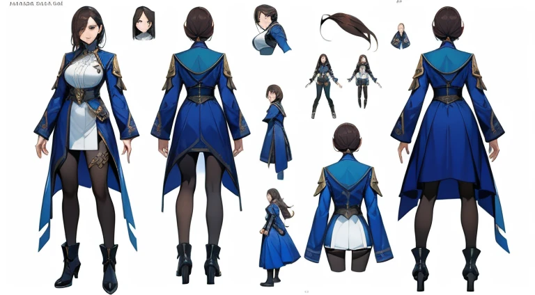 Female original character action reference sheet adoptable, - SeaArt AI