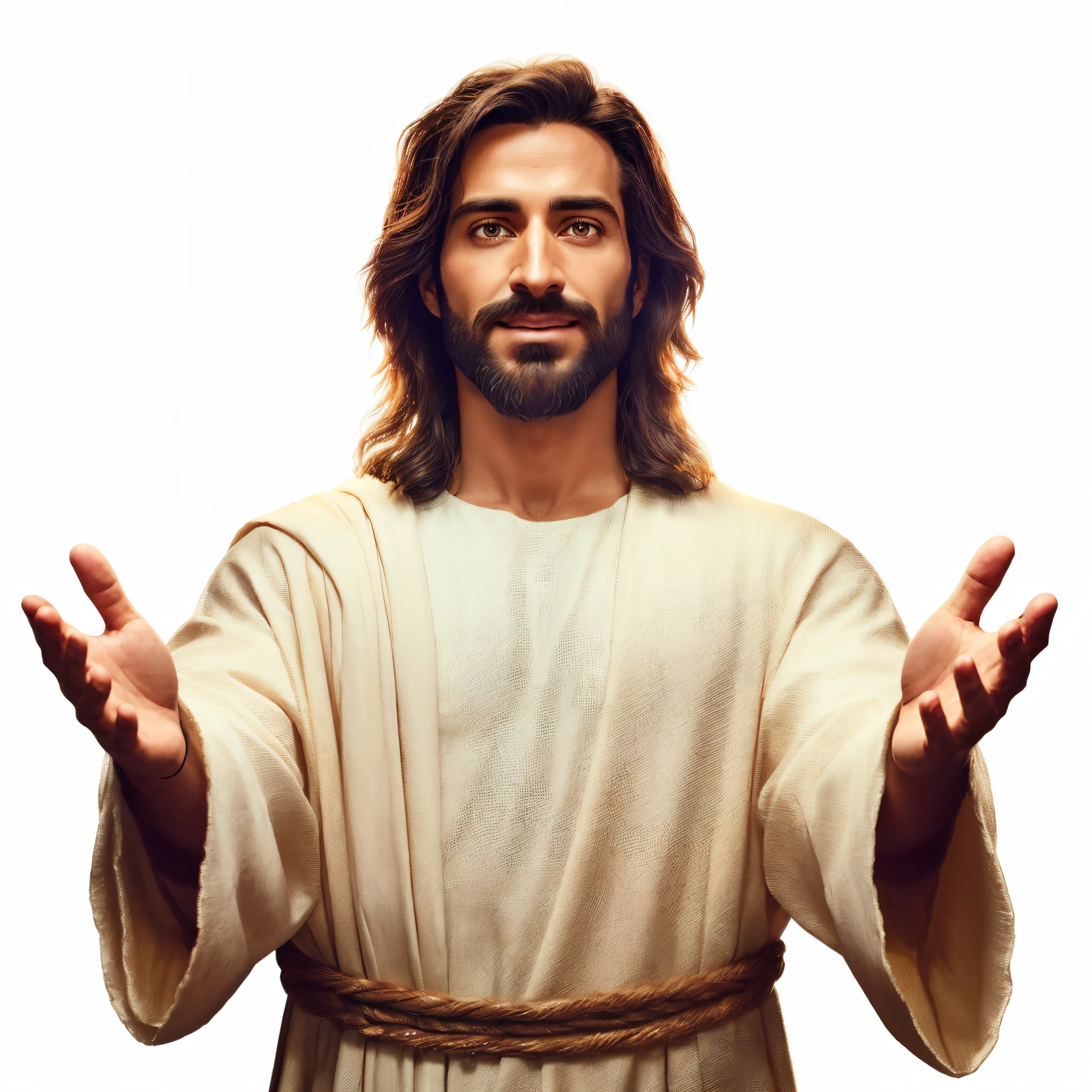 Arafed image of jesus with hands out and arms out - SeaArt AI
