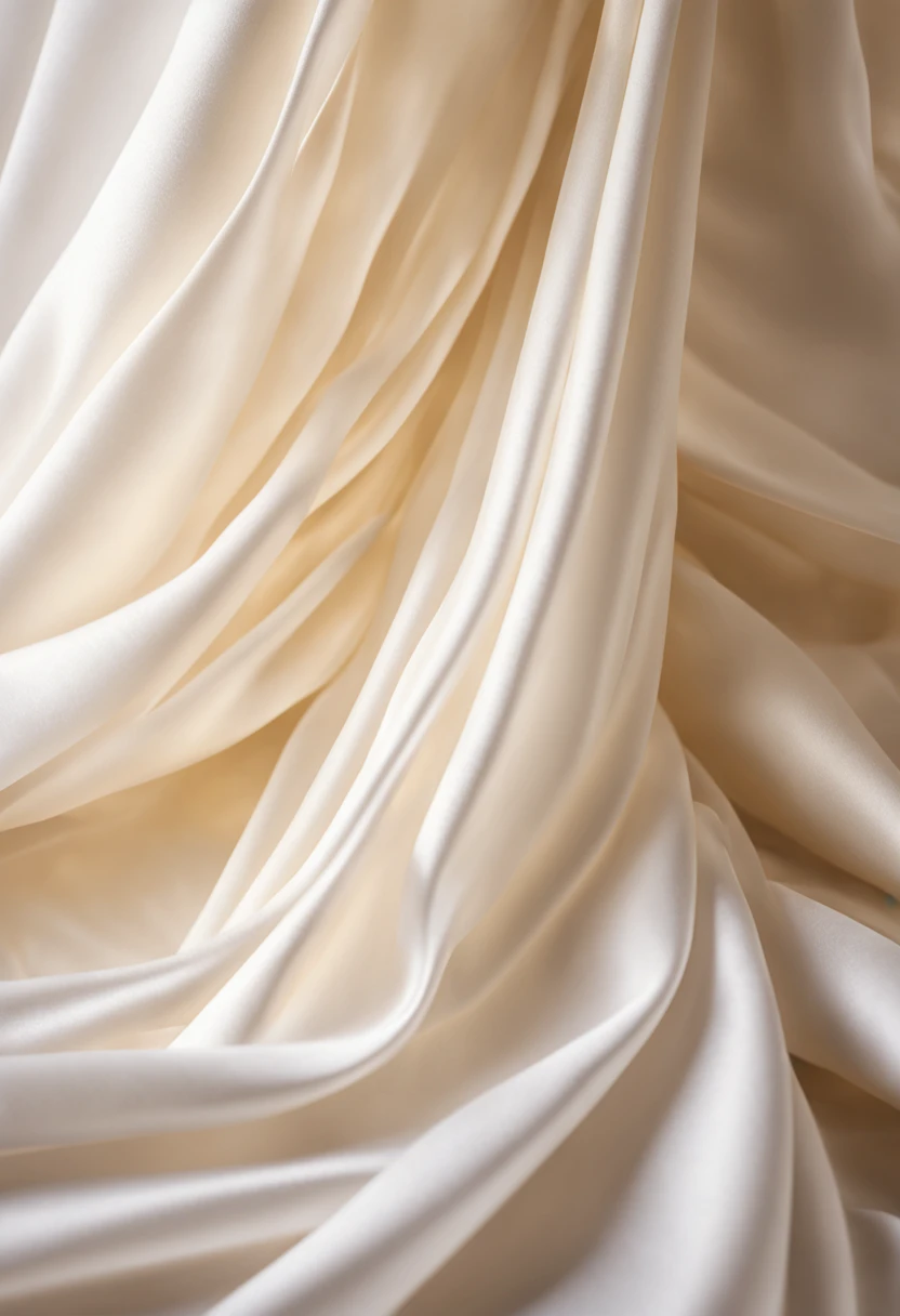 Close-up of a white flower，The light is gentle, soft translucent fabric ...