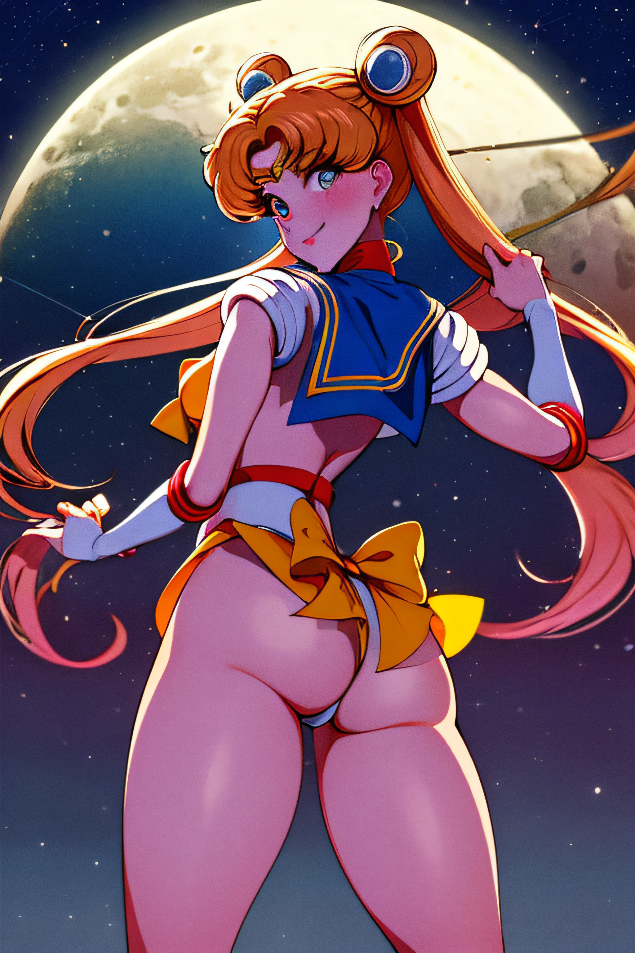 Sailor girl with a bow and a bow in her hand - SeaArt AI