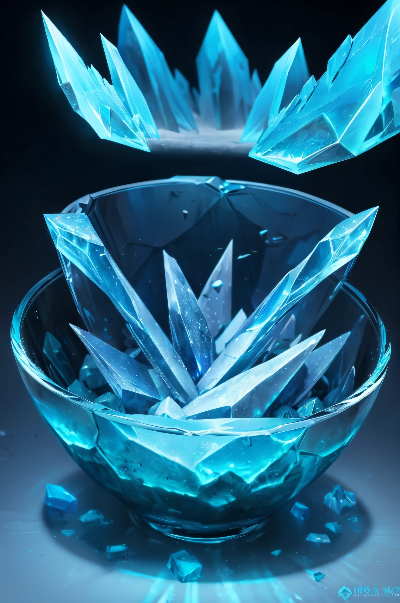 A close up of a bowl with a crystal on top of it - SeaArt AI