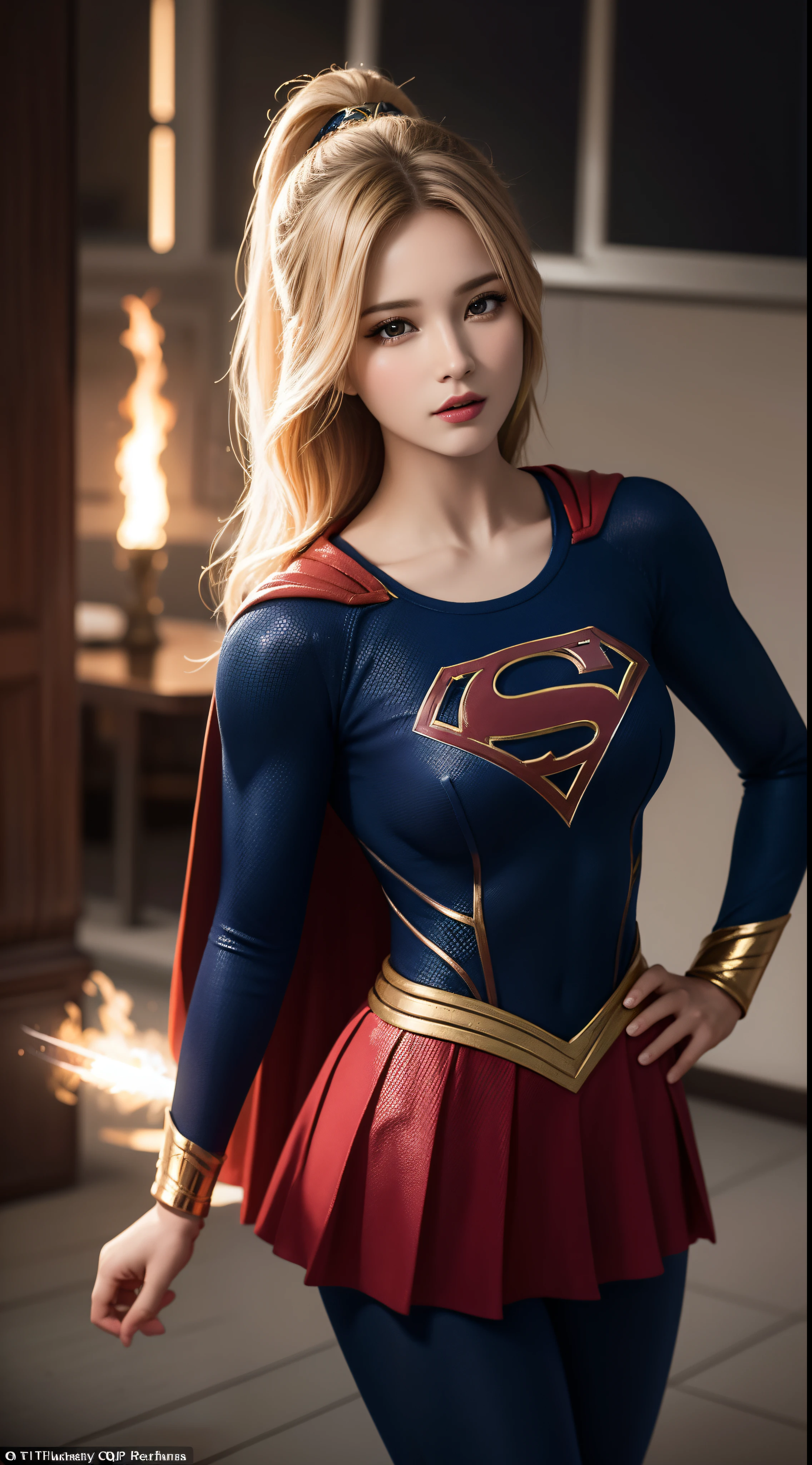 A Woman Dressed As A Supergirl Poses For A Photo Seaart Ai