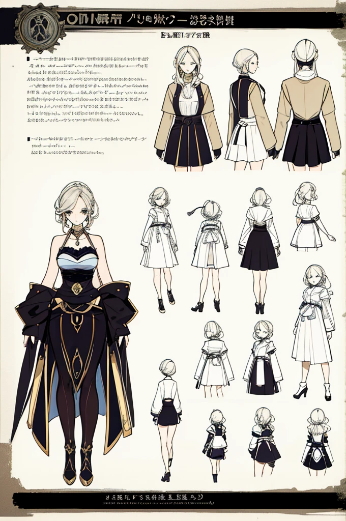 Female original character reference sheet adoptable, - SeaArt AI