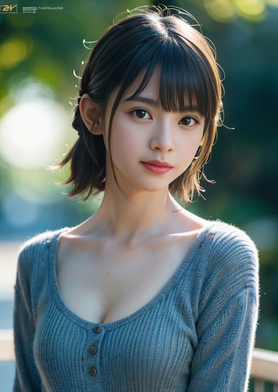 1girl, smile, (((small breast))), (((bokeh))),depth of field - SeaArt AI