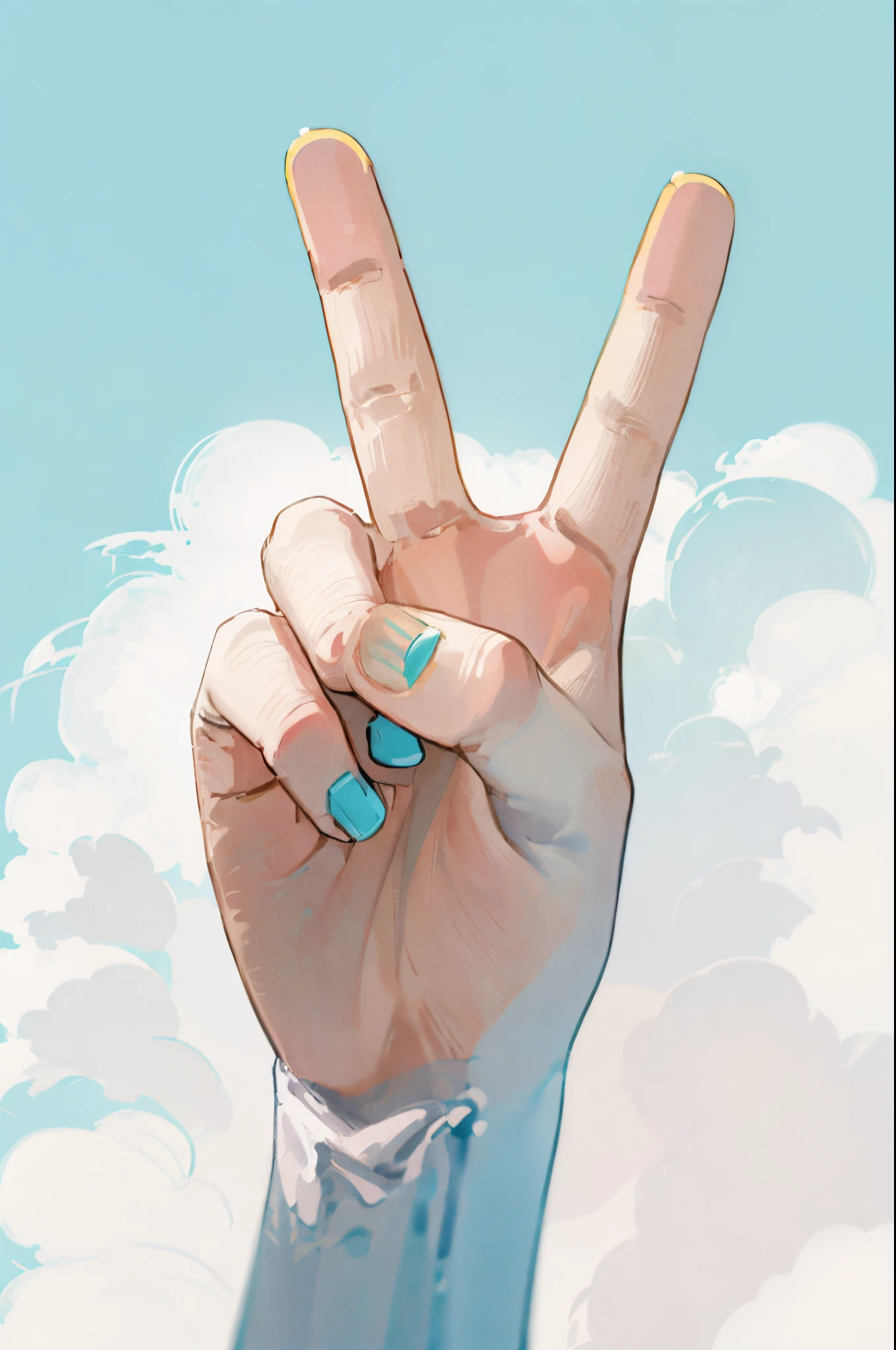 There is a drawing of a hand making a peace sign - SeaArt AI