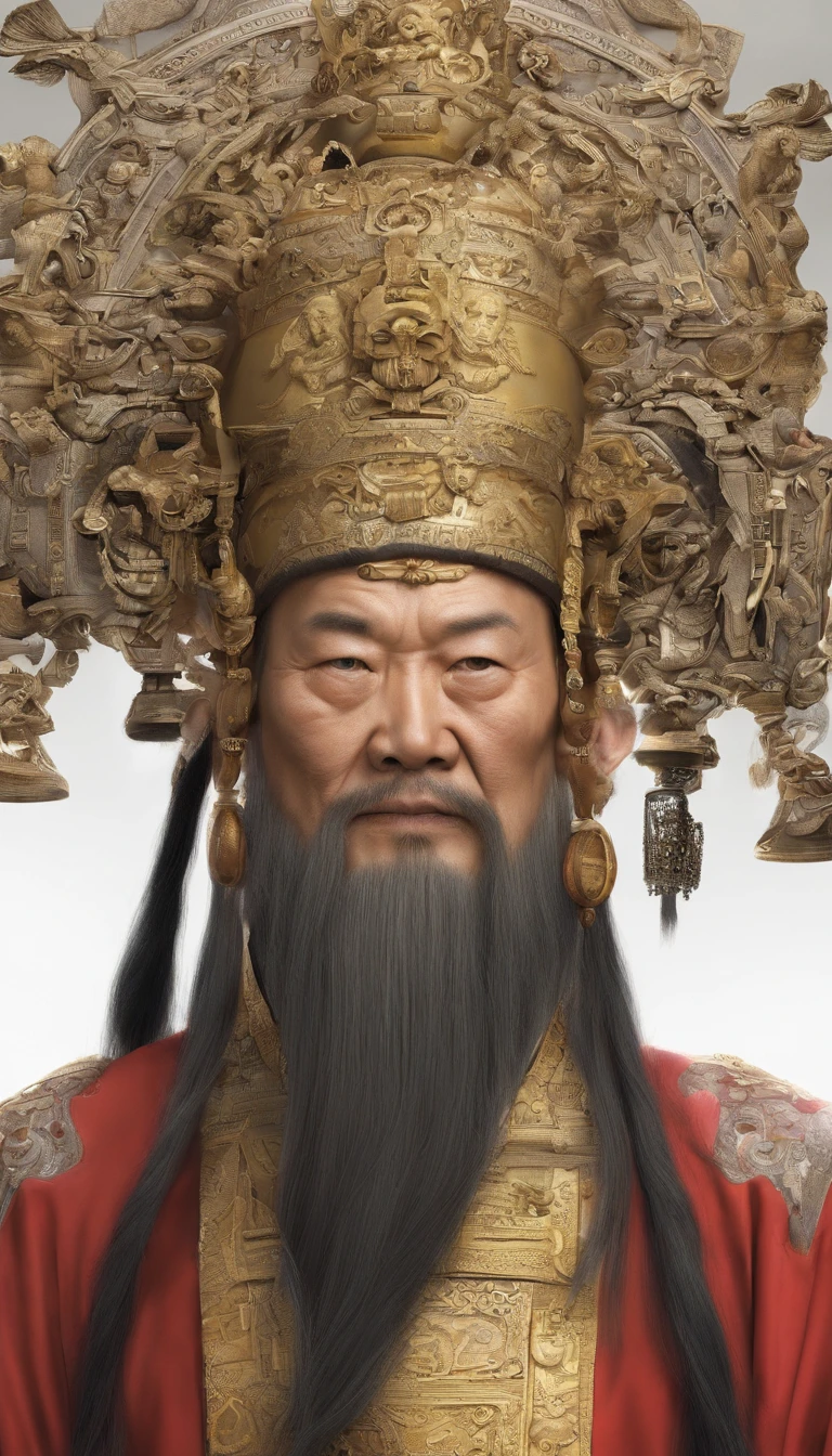 A close up of a statue of a man with a long beard - SeaArt AI