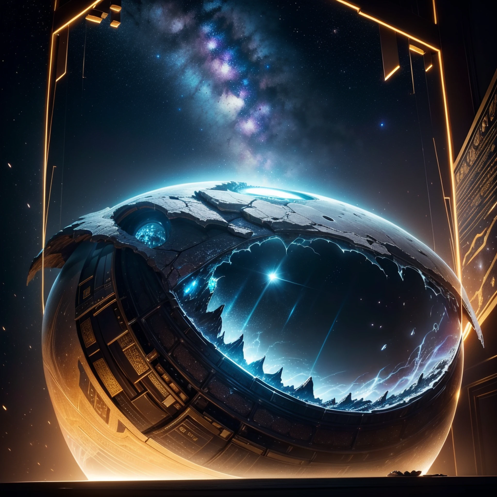 A futuristic space station with a large planet in the background - SeaArt AI