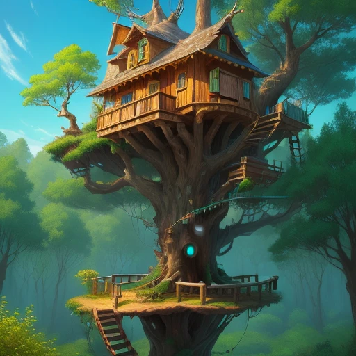Abstract treehouse - SeaArt AI
