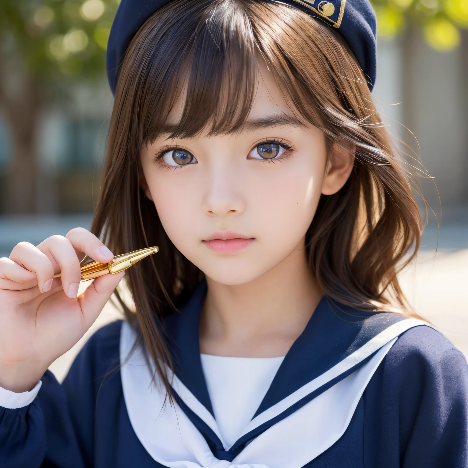 A Close Up Of A Young Woman In A Sailor Outfit Holding A Pen SeaArt AI a-close-up-of-a-young-woman-in-a-sailor-outfit-holding-a-pen-seaart-ai