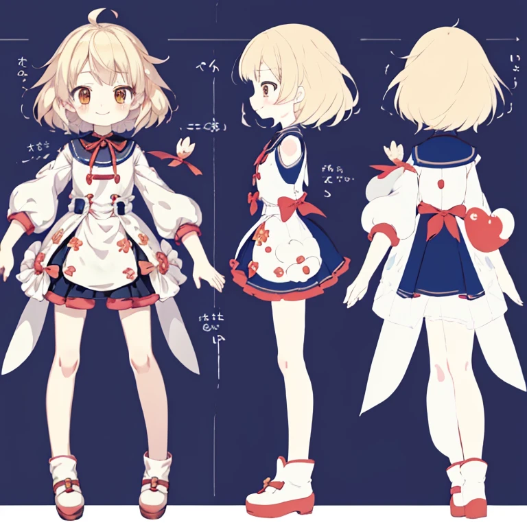 (masutepiece, Best Quality), Chara Sheet,Design drawings,Lateral face ...