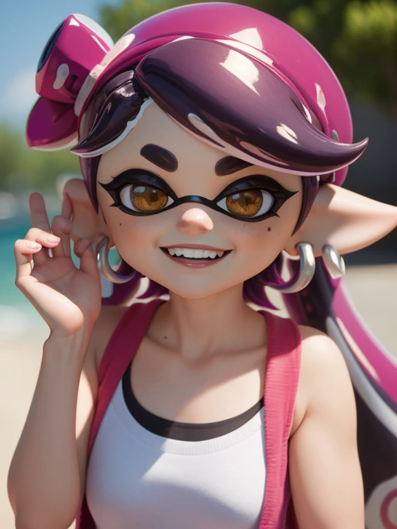 (Callie Splatoon 2), a happy woman smiling (big breasts) (mini fold ...