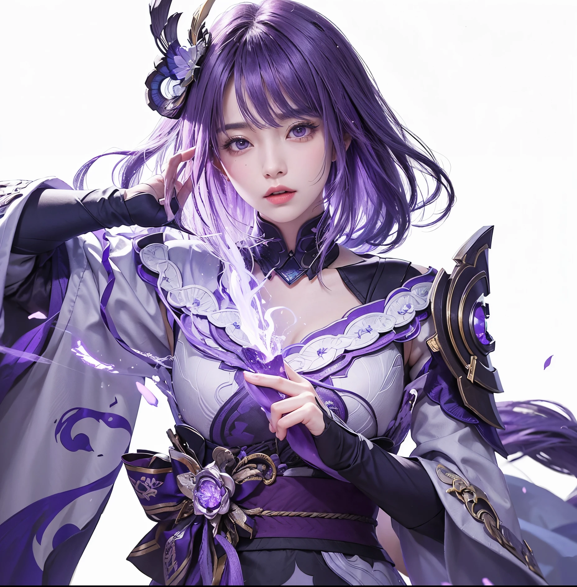 Arafed image of a woman dressed in a purple outfit - SeaArt AI