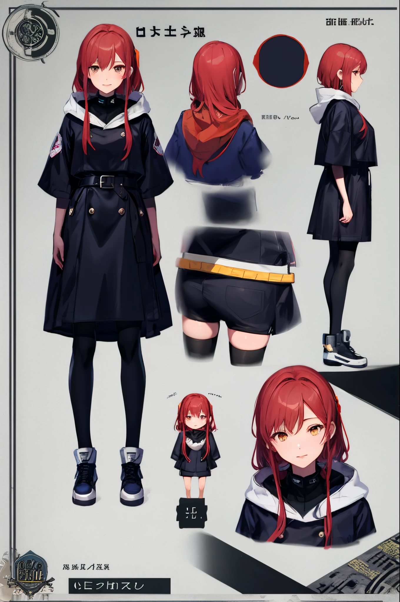 A picture of a woman in a black dress and red hair - SeaArt AI