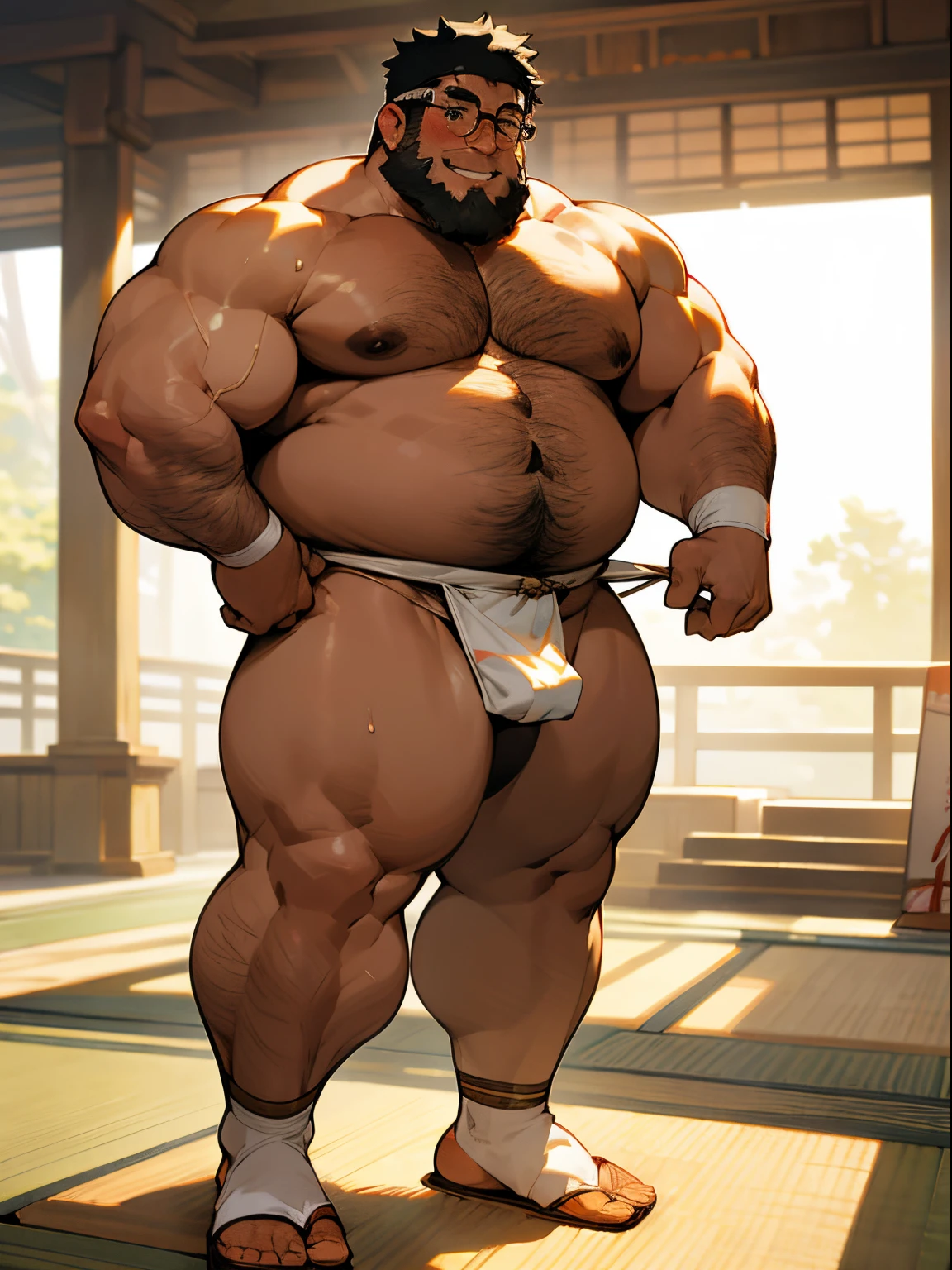 A close up of a cartoon of a sumo wrestler in a sumo suit - SeaArt AI