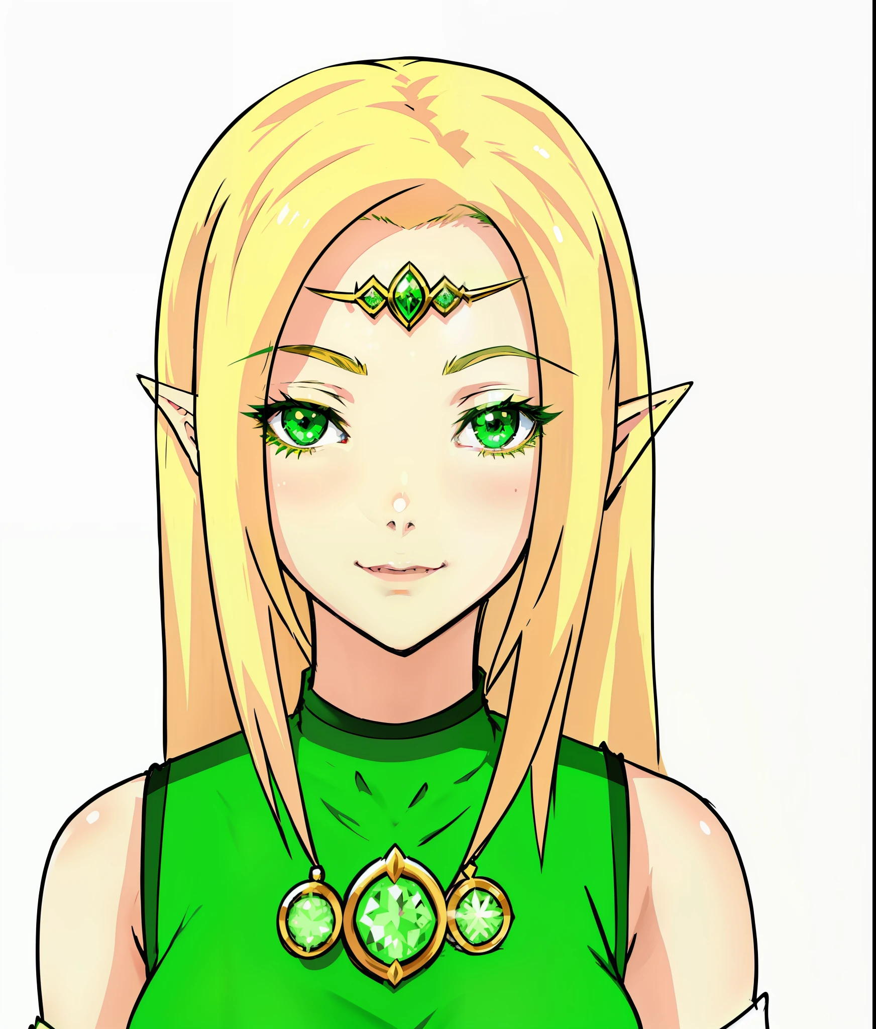 A cartoon picture of a woman with blonde hair and green eyes - SeaArt AI