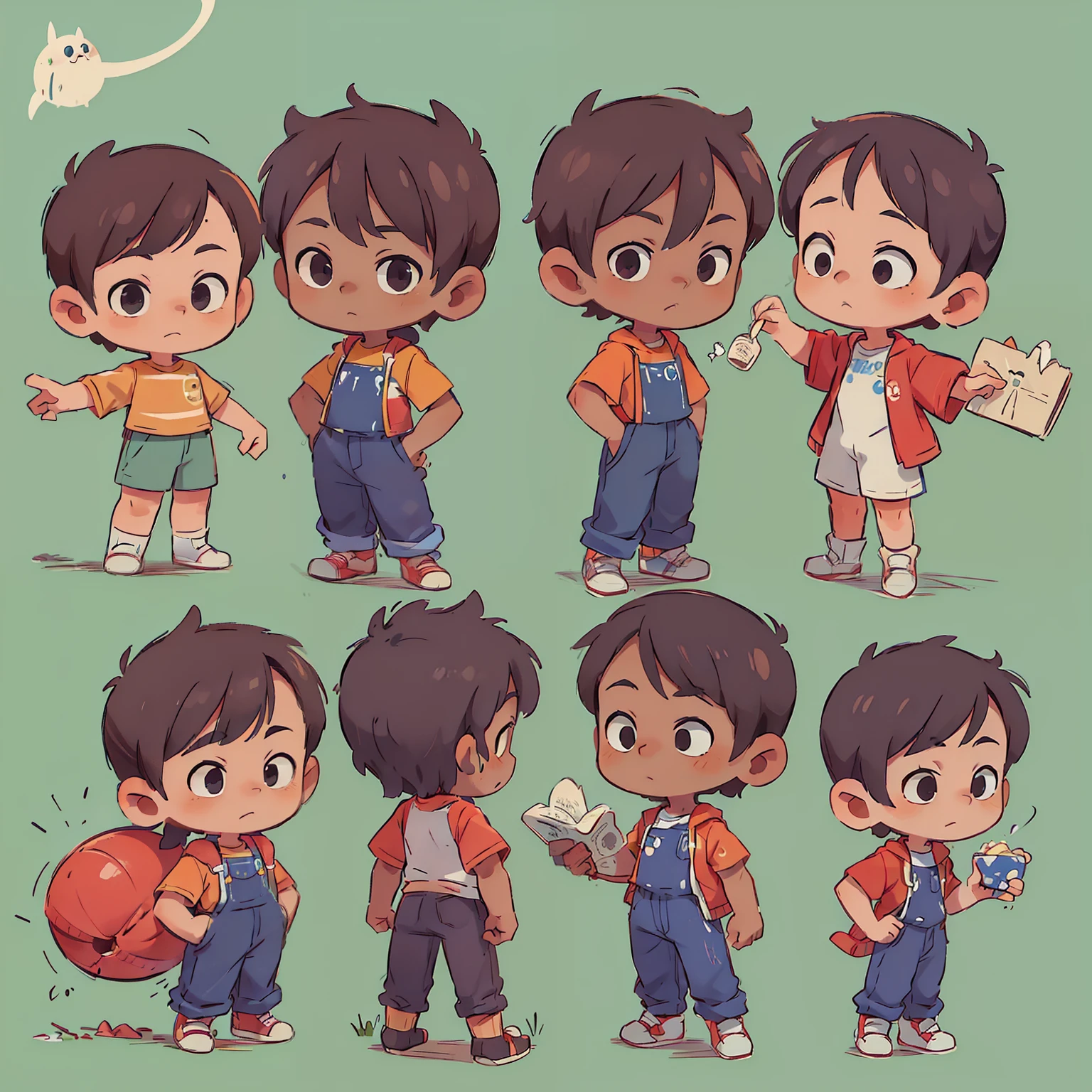 A close up of a cartoon character with different poses - SeaArt AI