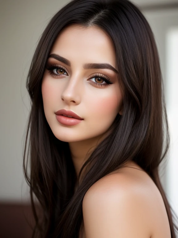 Beautiful dark haired eastern European lady, extremely realistic ...