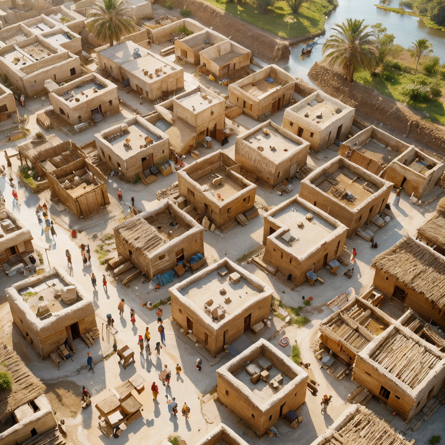 Arafed village with a river and a small village with a river in the ...