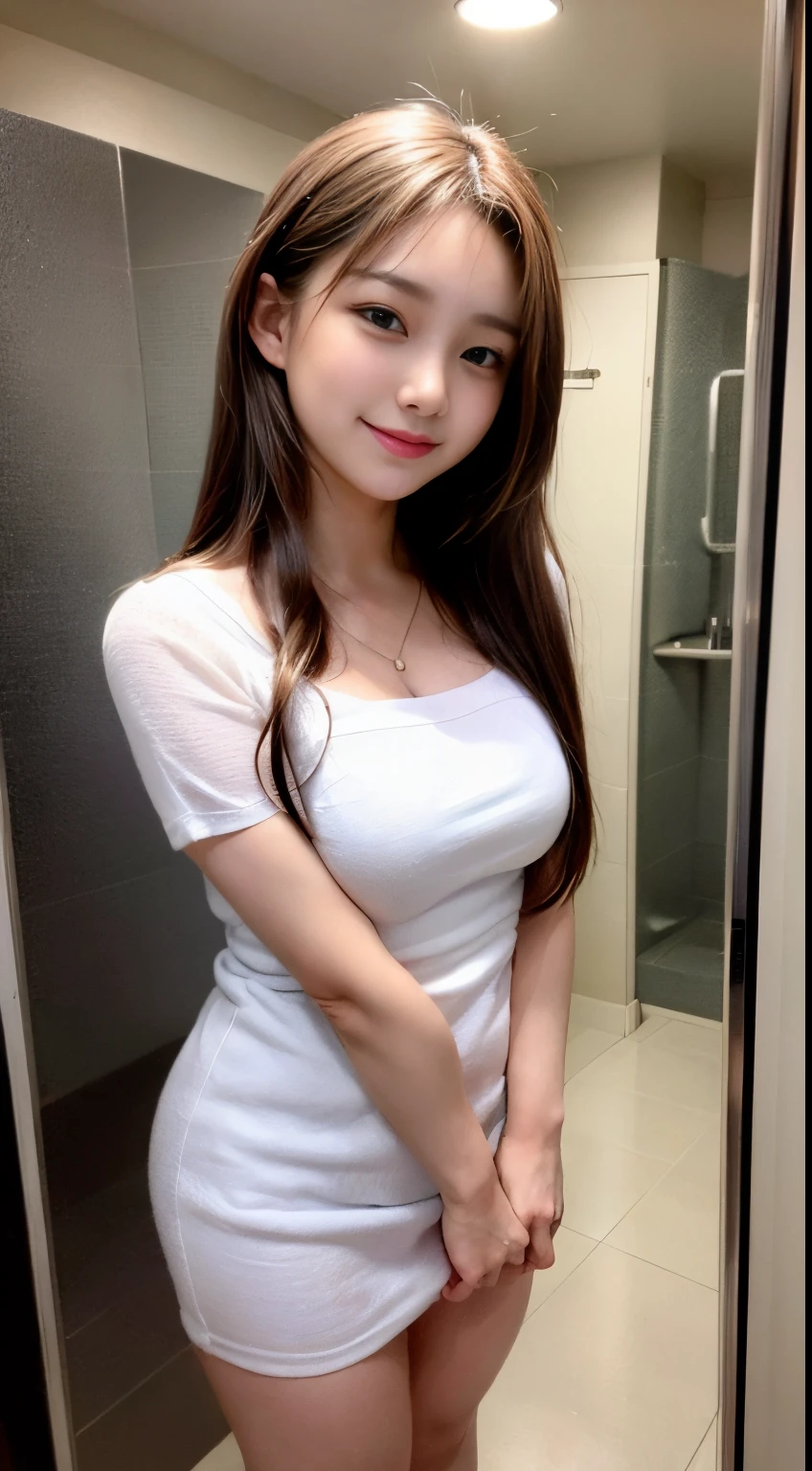 A close up of a woman in a white dress posing for a picture - SeaArt AI