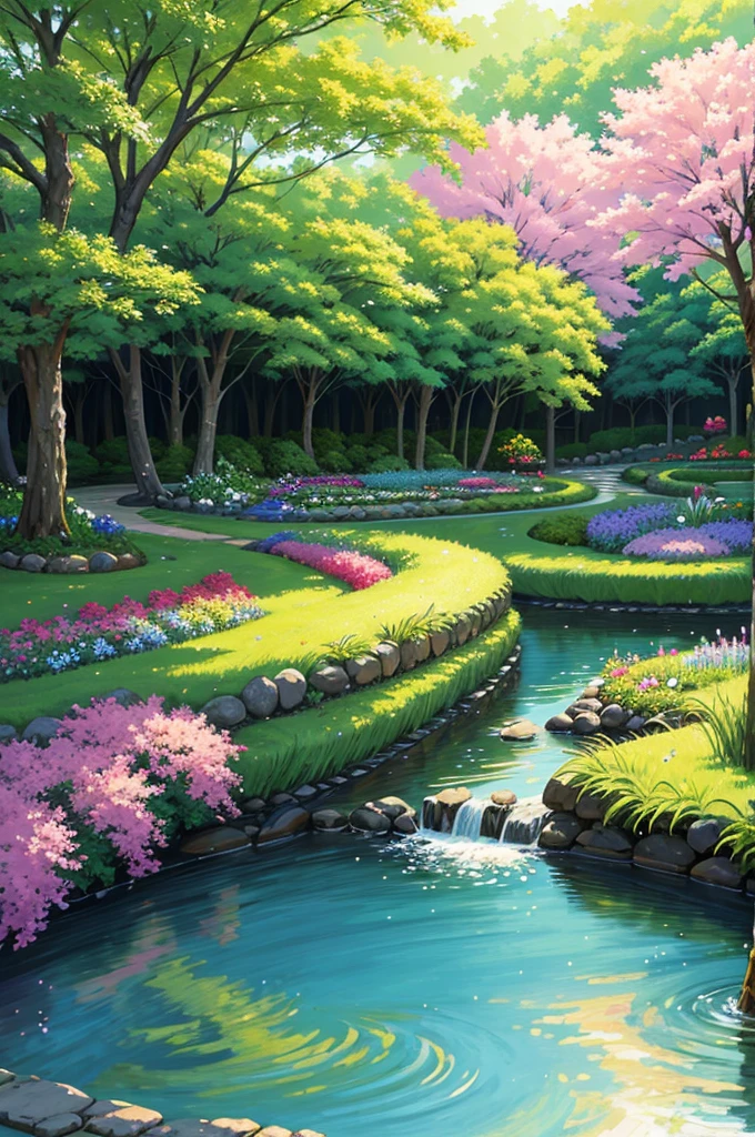 Pixel Art to generate beautiful and serene garden images, With colorful ...