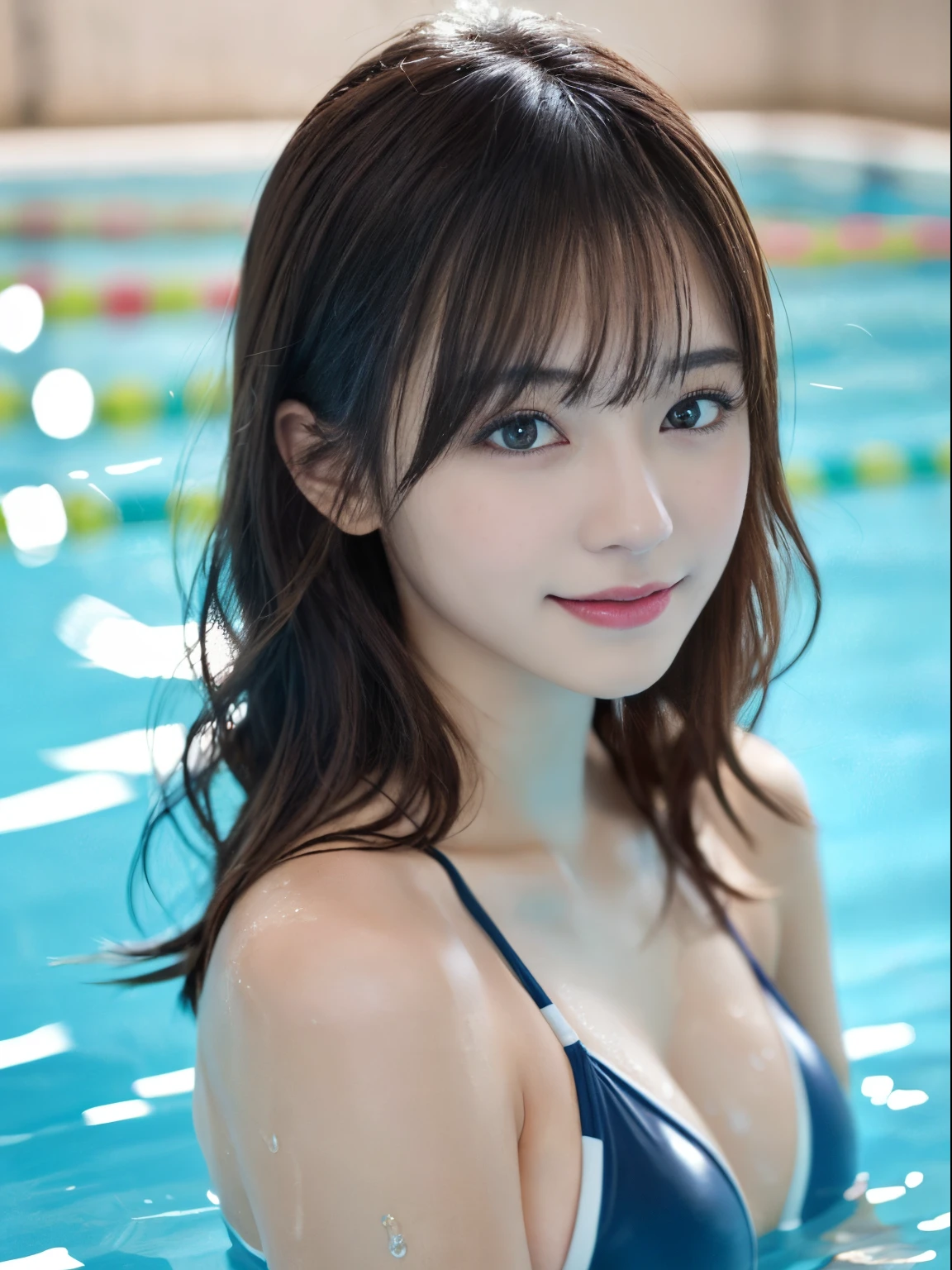 A close up of a woman in a bikini in a pool - SeaArt AI