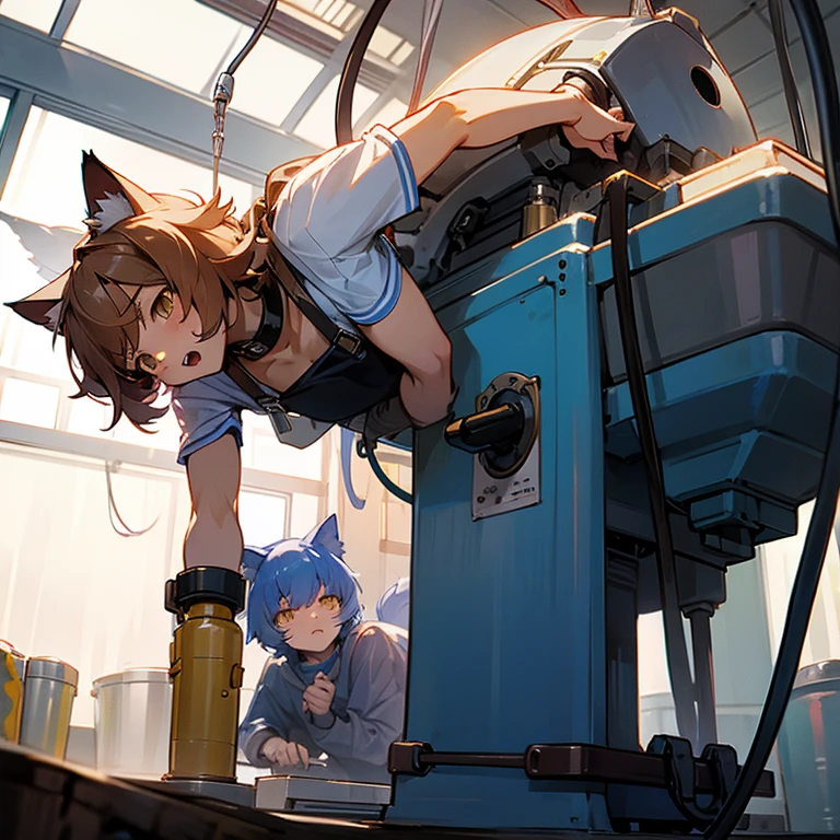 Cat boy milking machine - SeaArt AI