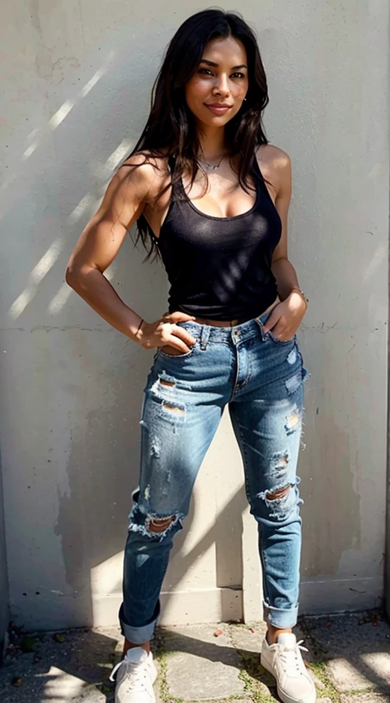 A woman with a smile on her face, 30 years old taken in the early 2020s ...